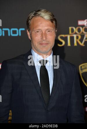 Mads Mikkelsen at the World premiere of 'Doctor Strange' held at the El ...