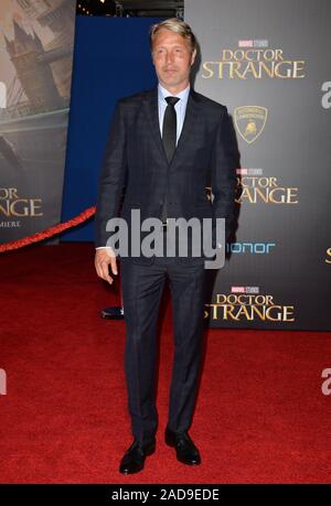 Mads Mikkelsen at the World premiere of 'Doctor Strange' held at the El ...