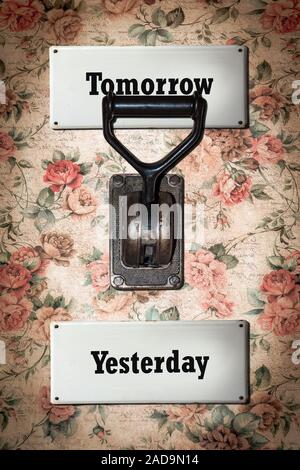 Street Sign to Tomorrow versus Yesterday Stock Photo - Alamy