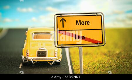 Street Sign More versus Less Stock Photo - Alamy