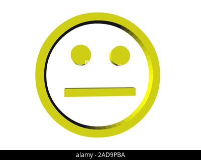 yellow round smiley face with pout Stock Photo - Alamy