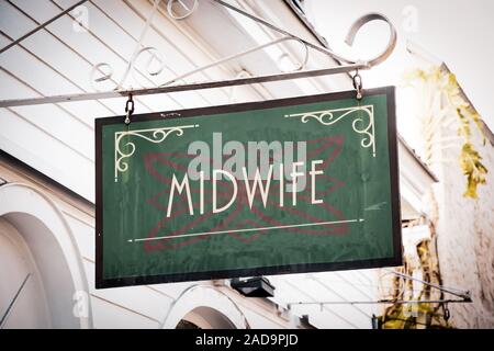 Street Sign to Midwife Stock Photo - Alamy