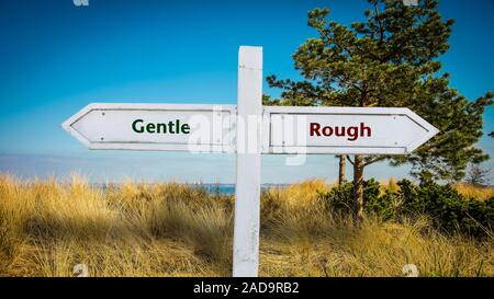 Street Sign Gentle versus Rough Stock Photo - Alamy