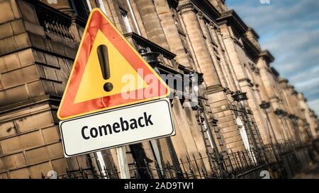 Street Sign the Direction Way to Comeback Stock Photo - Alamy