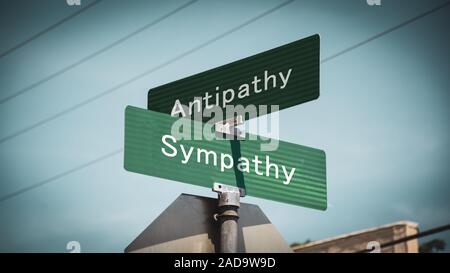 Street Sign to Sympathy versus Antipathy Stock Photo - Alamy