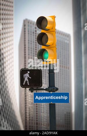 Street Sign to Apprenticeship Stock Photo - Alamy
