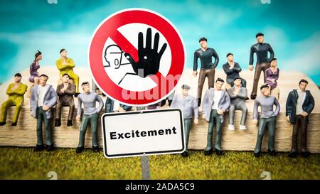 Street Sign Calm versus Excited Stock Photo - Alamy