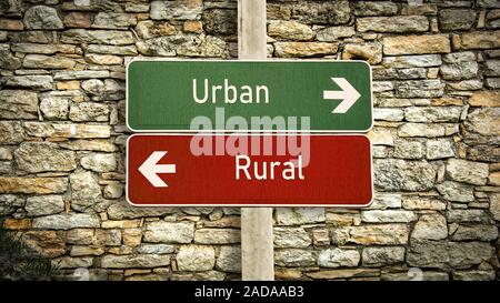 Street Sign Urban versus Rural Stock Photo - Alamy