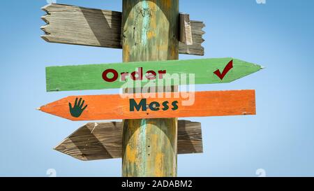 Street Sign Order versus Mess Stock Photo - Alamy