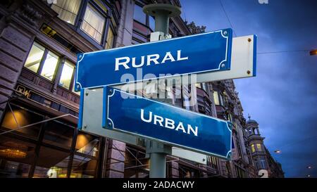 Street Sign Rural versus Urban Stock Photo - Alamy