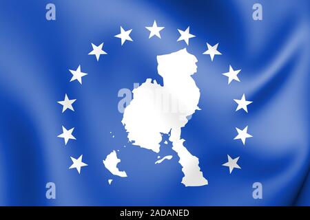 3D Illustration of a waving Panama province flag of Ngabe Bugle Comarca ...