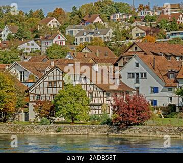 Building on the Rhine share Flurlingen, Canton Zürich, Switzerland ...