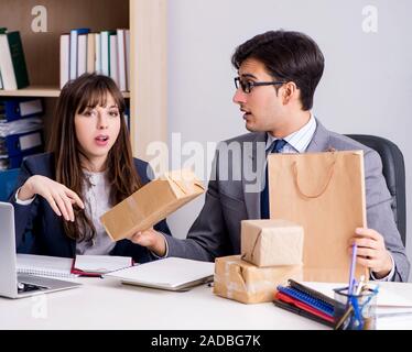 The business people receiving new mail and parcels Stock Photo - Alamy