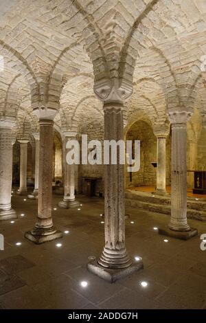 The 8th century carved stone Lombard crypt architecture Abbazia di San ...