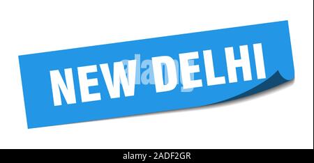 Delhi sticker. Delhi blue square peeler sign Stock Vector Image & Art ...