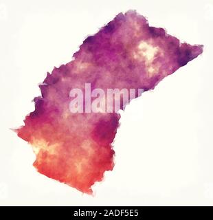 Grand Cape Mount, county of Liberia. Colored elevation map with lakes ...