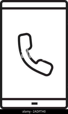 Ongoing phone call, illustration, vector on a white background Stock ...