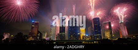 Panorama of Houston at night. Houston, Texas, USA Stock Photo - Alamy