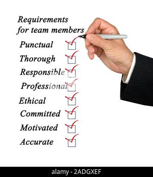 Requirements for team members Stock Photo - Alamy