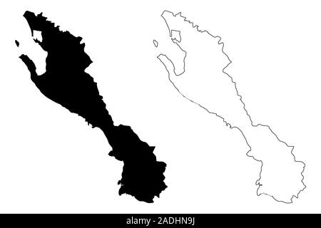 Vlore City (Republic of Albania) map vector illustration, scribble ...