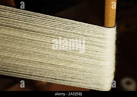 close up of the warp cross on a vertical warping mill Stock Photo - Alamy