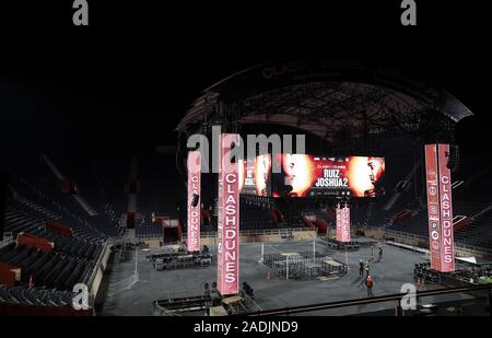 A view of the Diriyah Arena being prepared in Riyadh, Saudi Arabia ...