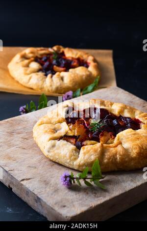 Traditional french homemade onion pie or quiche. Open pie with cheese ...