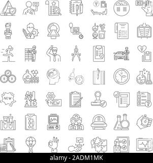 Questionnaire linear icons, signs, symbols vector line illustration set ...