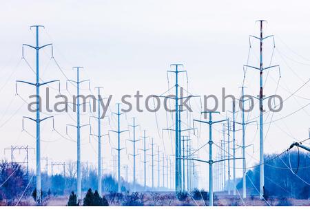 Power lines in Ontario, Canada Stock Photo: 115486970 - Alamy