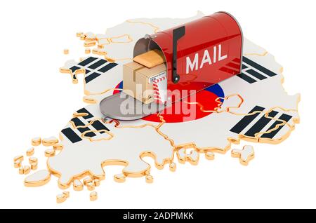 Korea Post mail box in Seoul. Korea Post is the national postal service ...