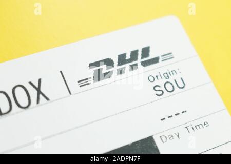 DHL logistic company sign on the delivery van at day time Stock Photo ...