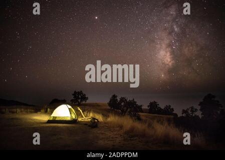 Camping underneath the Milky Way Stock Photo - Alamy