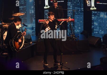 Munich, Germany. 04th Dec, 2019. Presenter Nina Eichinger stands on the ...