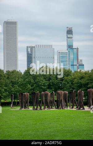 Agora sculpture in Grant Park Chicago Illinois Stock Photo - Alamy
