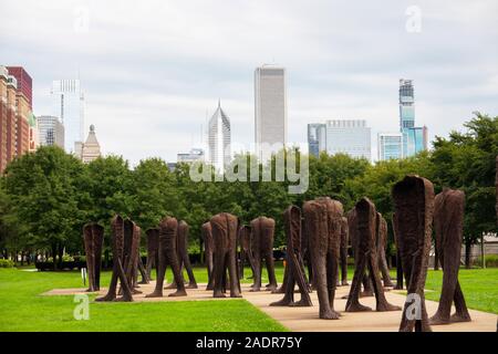 Agora sculpture in Grant Park Chicago Illinois Stock Photo - Alamy