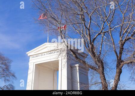 Blaine, Washington - Nov 27, 2019 : The peace arch border. Peace arch ...