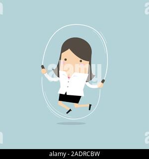 young woman jumping rope vector illustration design Stock Vector Image ...