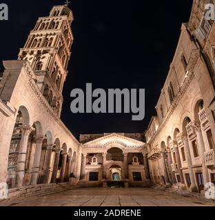 Saint Dominus cathedral in Split,Croatia. Peristil palace area in ...