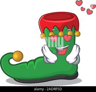 With heart elf shoes cartoon character mascot style Stock Vector Image ...