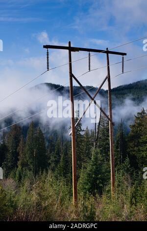 Power lines in Cypress Bowl Provincial Park in West Vancouver, British ...