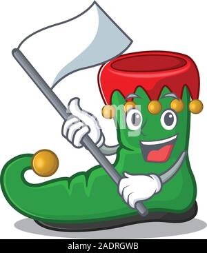 With flag cute christmas socks isolated on mascot Stock Vector Image ...