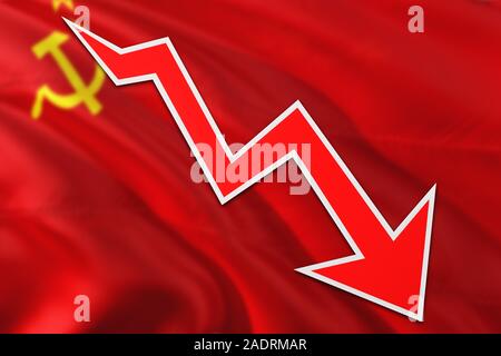 Soviet Union economy graph is indicating positive growth, green arrow ...