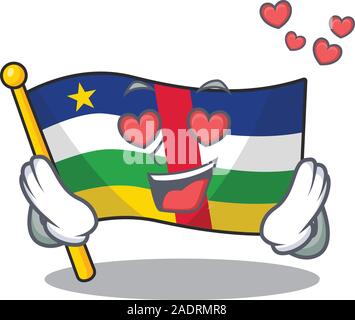 With heart flag central african cartoon character mascot style Stock ...