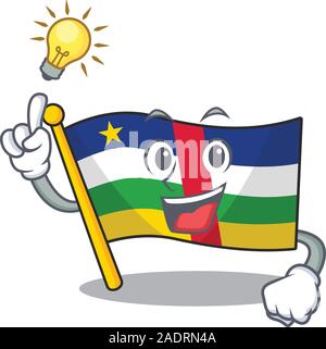 Flag central african cute cartoon character Thumbs up with board Stock ...
