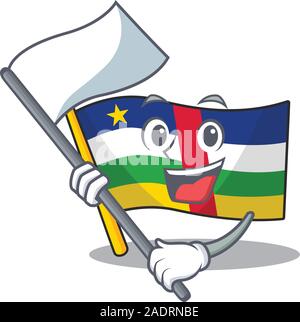 Flag central african cute cartoon character Thumbs up with board Stock ...
