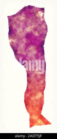 Al Jabal al Akhdar, district of Libya. Low resolution satellite map ...