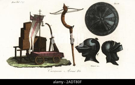 Carroccio, medieval four-wheel wagon with insignia and colours of ...