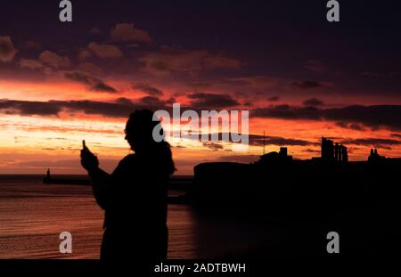 Dawn over Tynemouth Priory in North Shields Stock Photo - Alamy