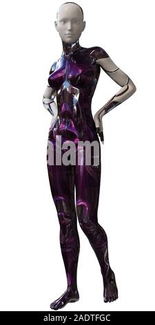 Robot woman, sci-fi android female artificial intelligence 3d render background Stock Photo - Alamy