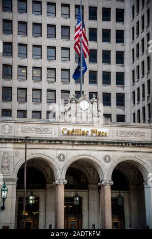Cadillac Place, formerly the General Motors Building, a landmark high ...